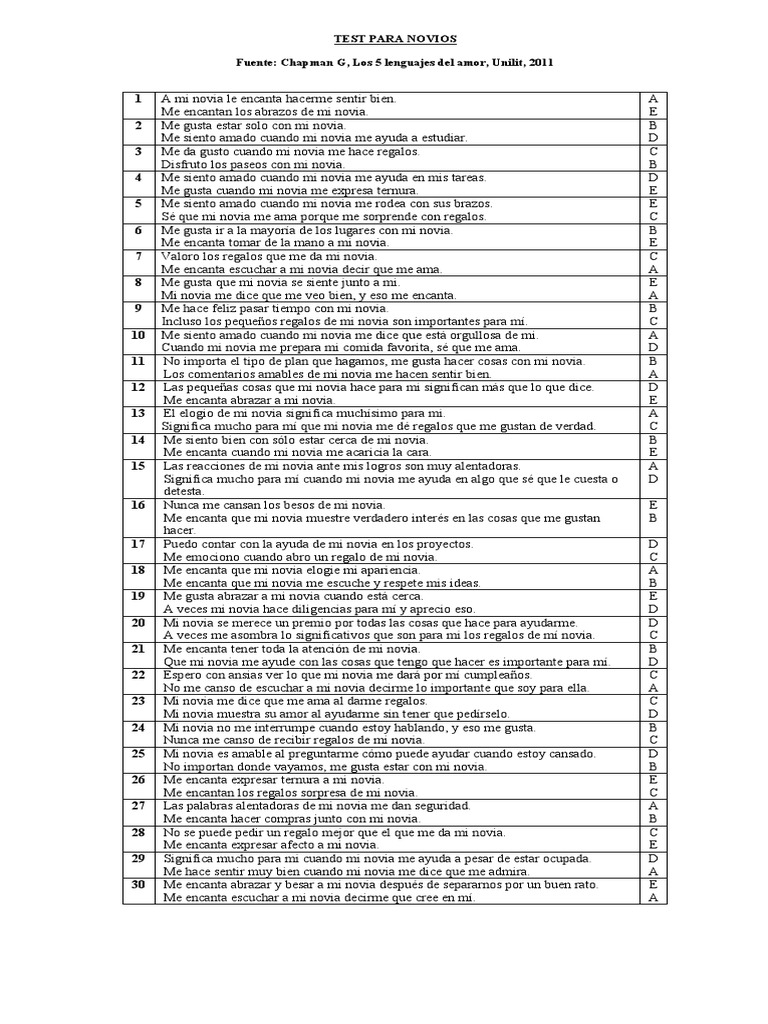 Test Novios | PDF