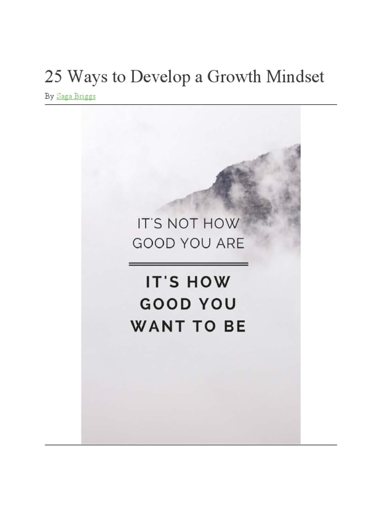 Develop A Growth Mindset | PDF | Mindset | Psychological Concepts