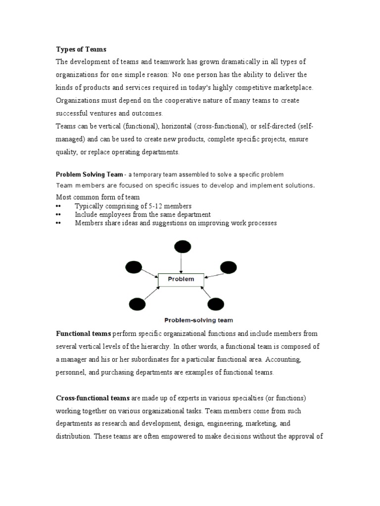 Types of Teams | PDF | Empowerment | Business Process