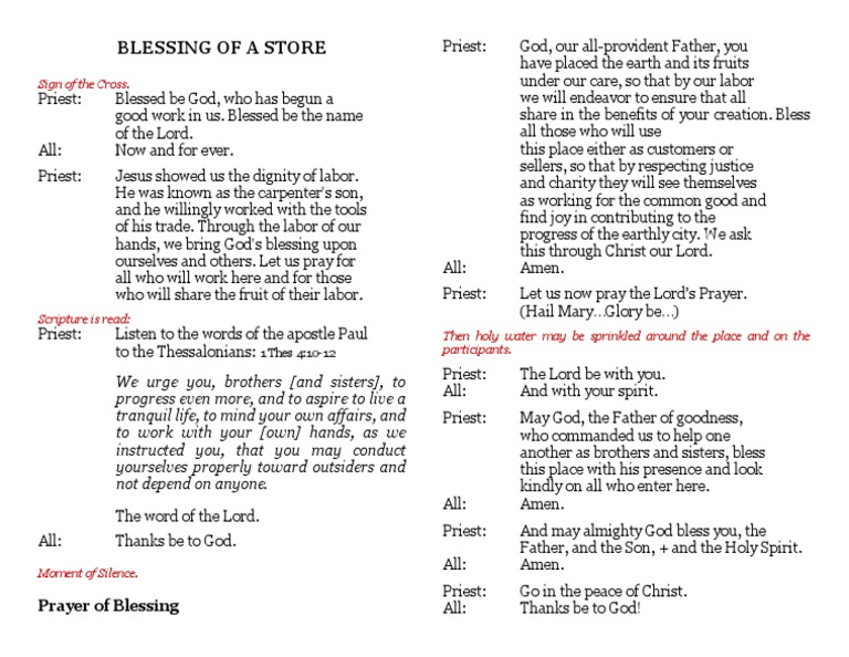 Blessing of A Store | Download Free PDF | Blessing | Prayer