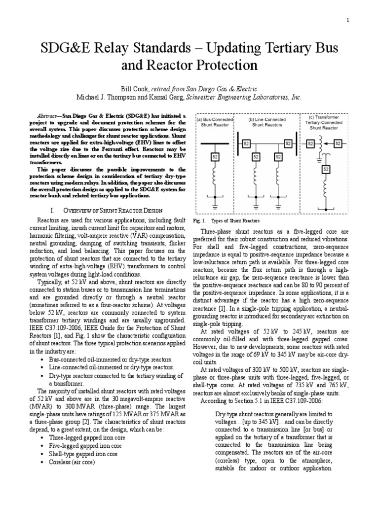 Shunt Reactor Configuration | PDF | Transformer | Electric Power ...