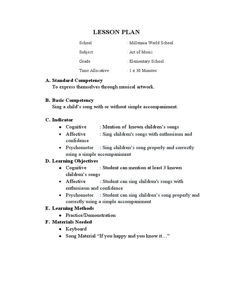 Lesson Plan: A. Standard Competency | PDF