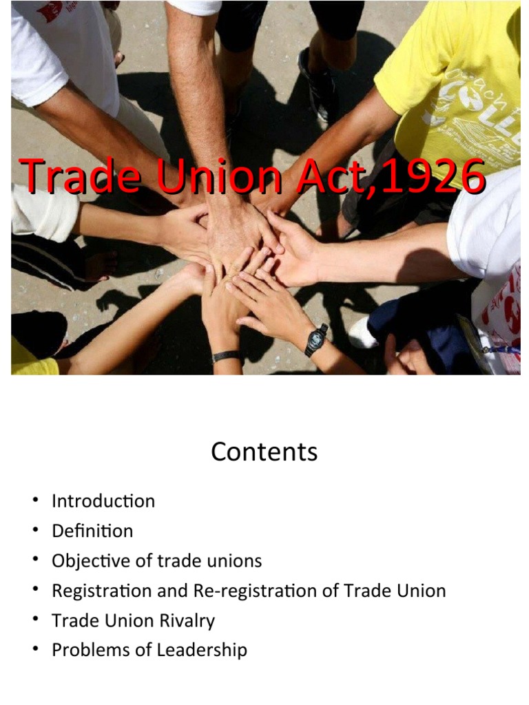 Trade Union Act 1926 | PDF | Trade Union | Living Wage