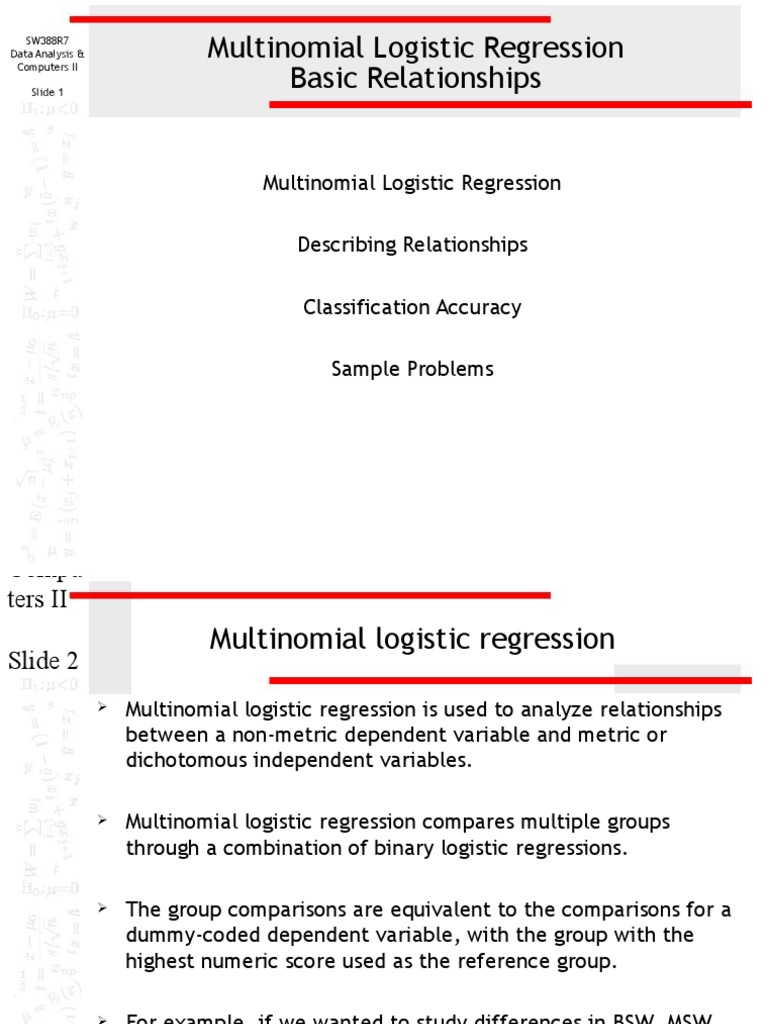 Multinomial Logistic Regression Basic Relationships | PDF | Logistic ...