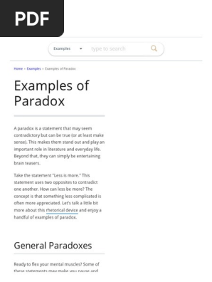 Paradox Examples In Literature