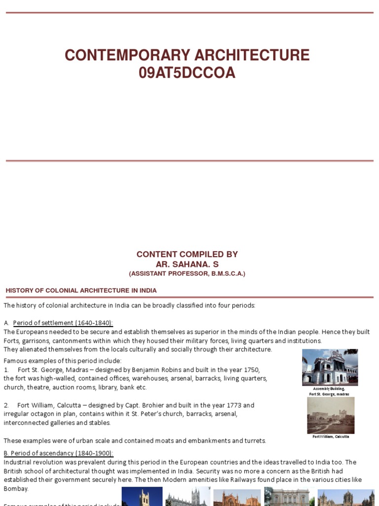 1.NOTES - Introduction - Contemporary Architecture in India | PDF ...