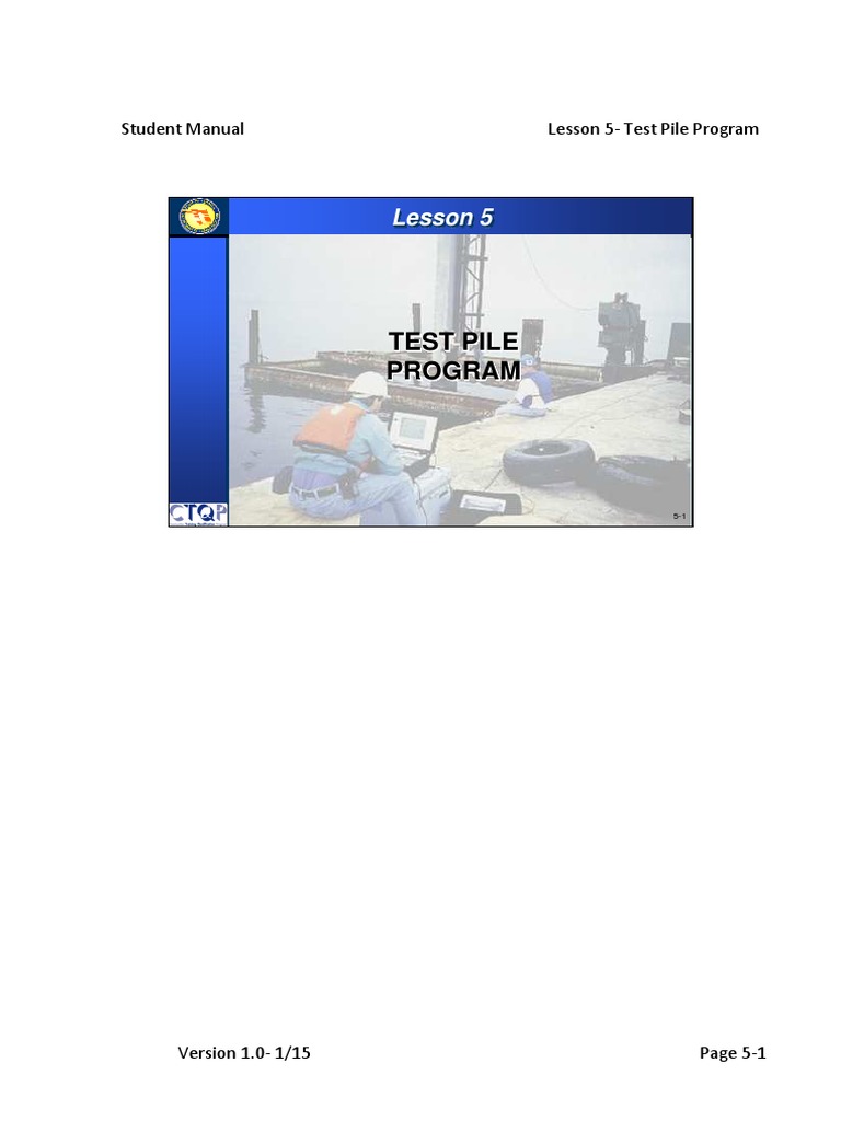 Student Guide to Test Pile Programs | PDF | Deep Foundation ...