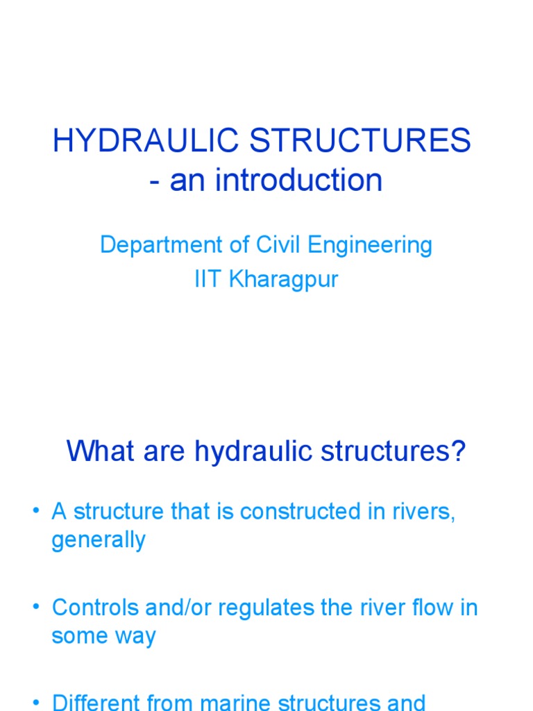 Overview of Hydraulic Structures | PDF | Dam | Spillway
