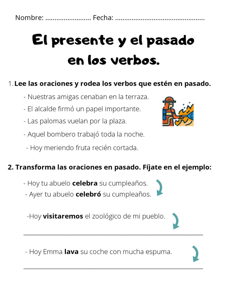 Oraciones en pasado para primaria | PDF