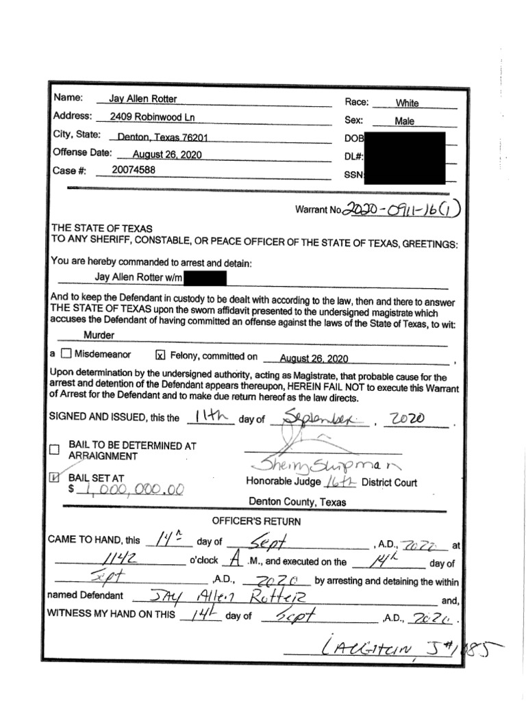 Jay Rotter Arrest Affidavit | PDF