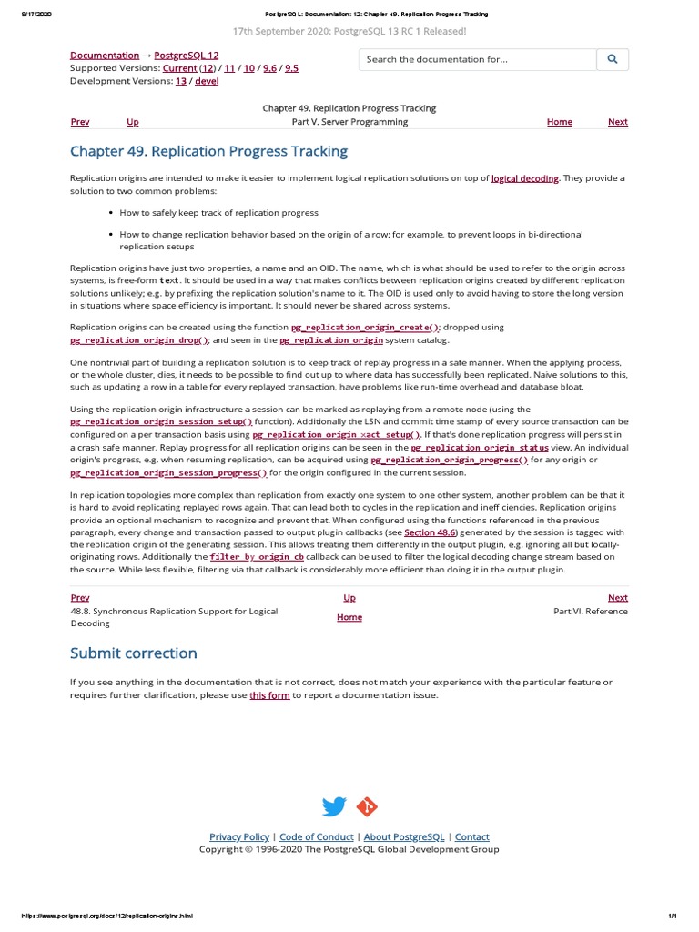 PostgreSQL - Replication Progress Tracking PDF | PDF | Replication ...