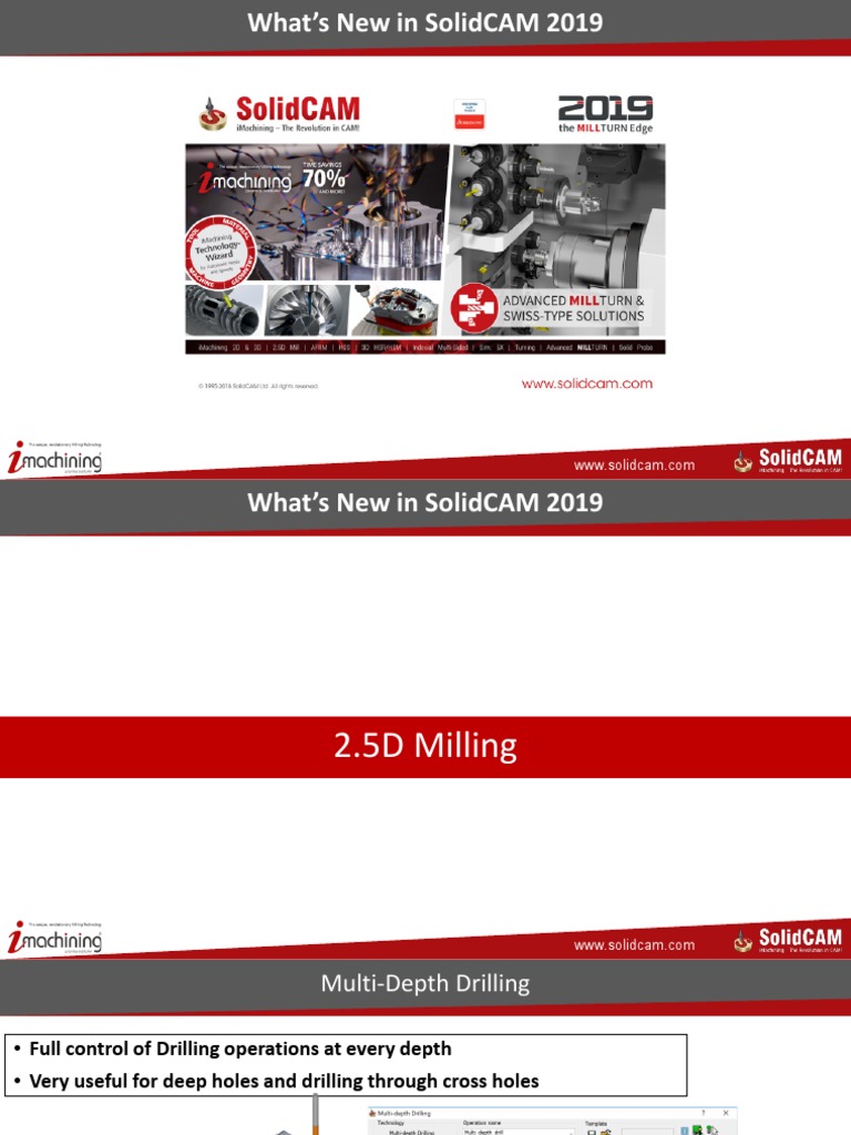 SolidCAM 2019 Whats New | PDF | Machining | Drilling