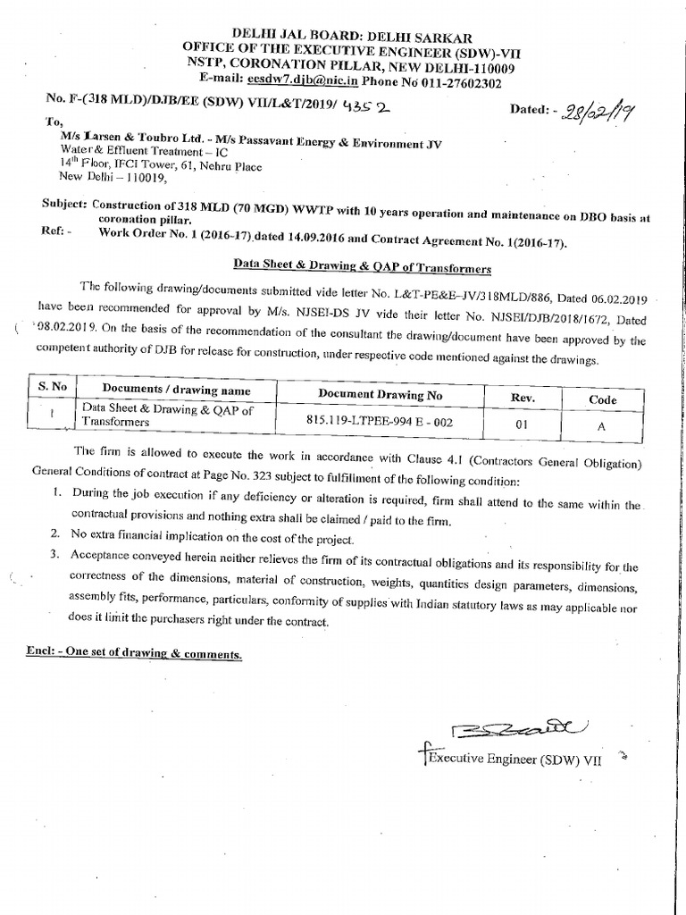 Transformer Vendor Drawing Cat A | PDF
