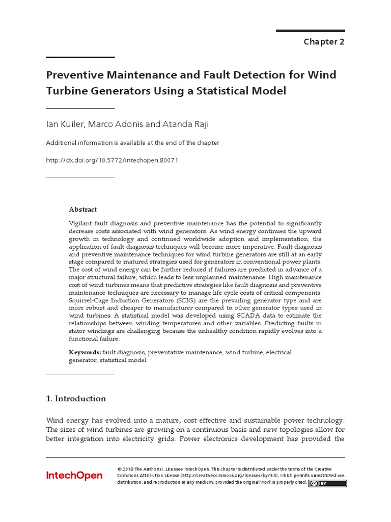 Preventive Maintenance And Fault Detection For Win Pdf Pdf Wind Power Errors And Residuals