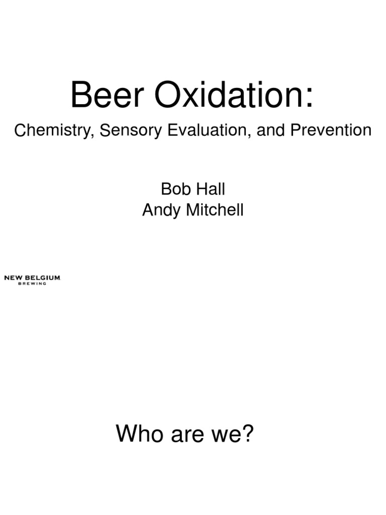 Beer Oxidation Chemistry Sensory Evaluation and Prevention | PDF | Hops ...