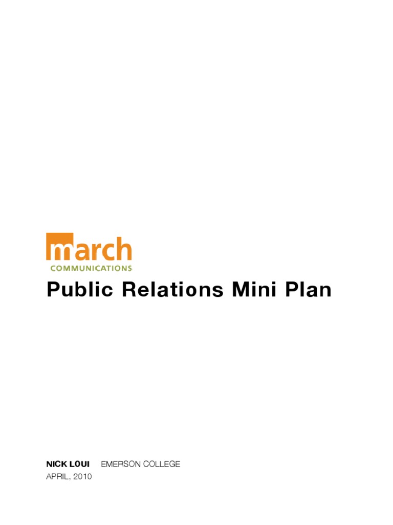 PR Mini Plan | PDF | Public Relations | Social Media