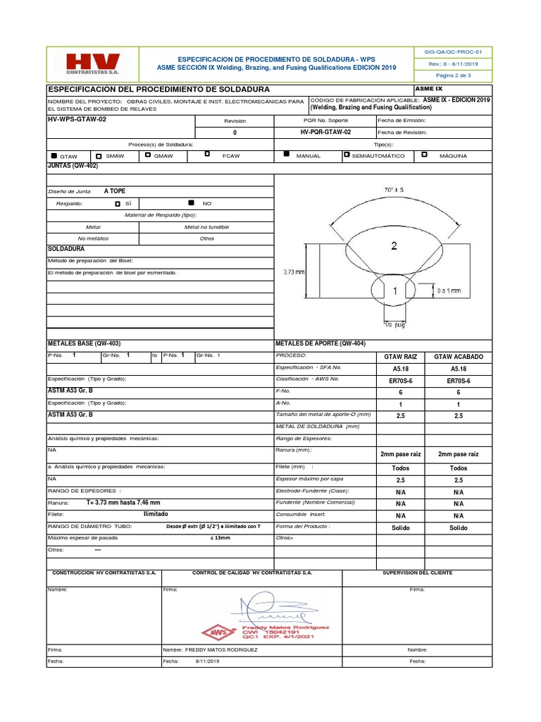 WPS Gtaw 02 | PDF | Soldadura | Construcción