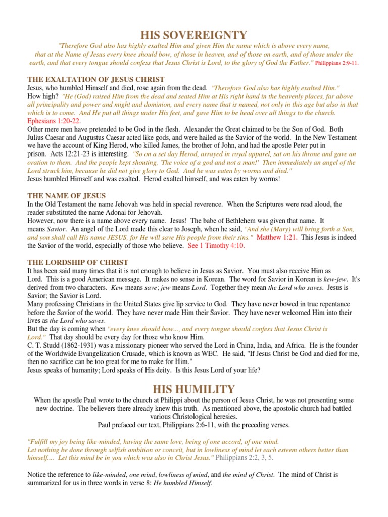 His Sovereignty: The Exaltation of Jesus Christ | Download Free PDF ...