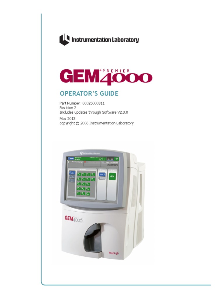 GEM 4000 Operatorguide | PDF | Hemoglobin | Medical Specialties