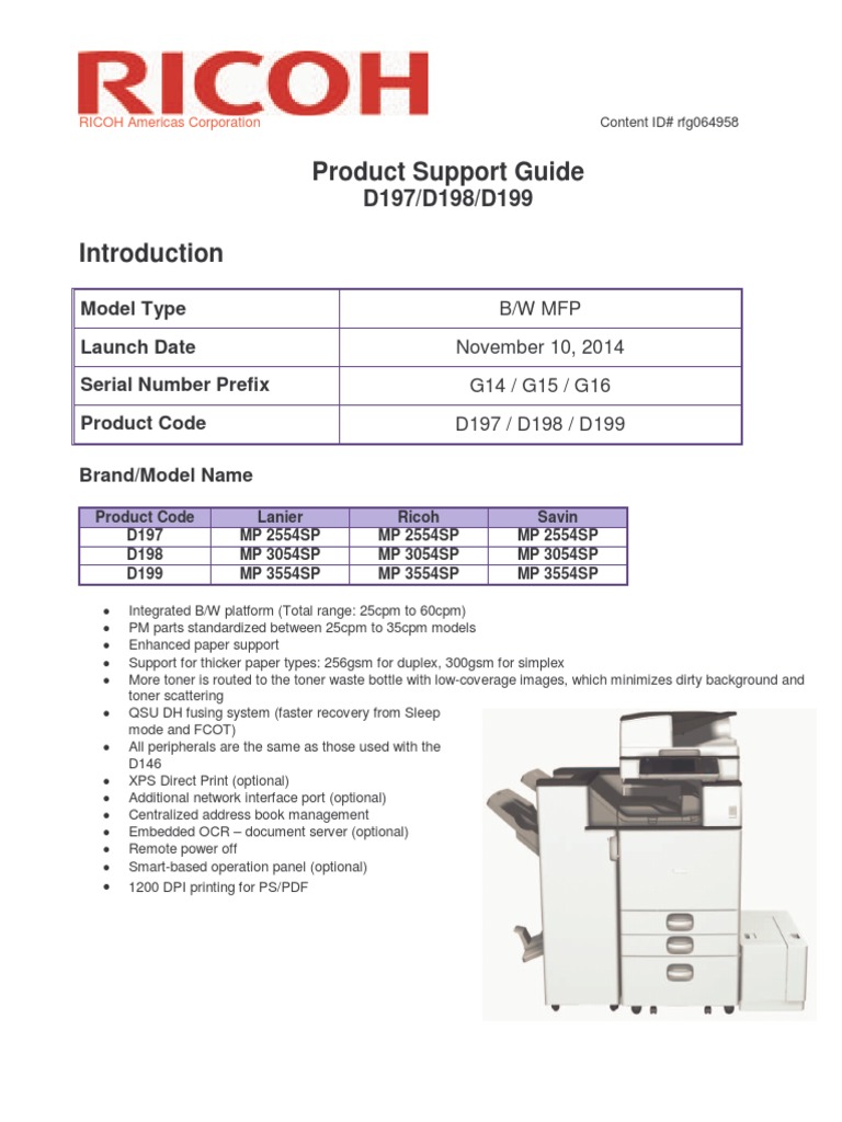 PSG MP 2554SP - 3054SP - 3354SP PDF | PDF | Fax | Usb