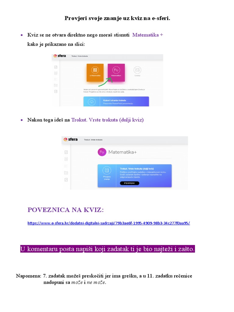 Vrhovi, Stranice, Kutovi I Vrste Trokuta - VJEŽBA | PDF