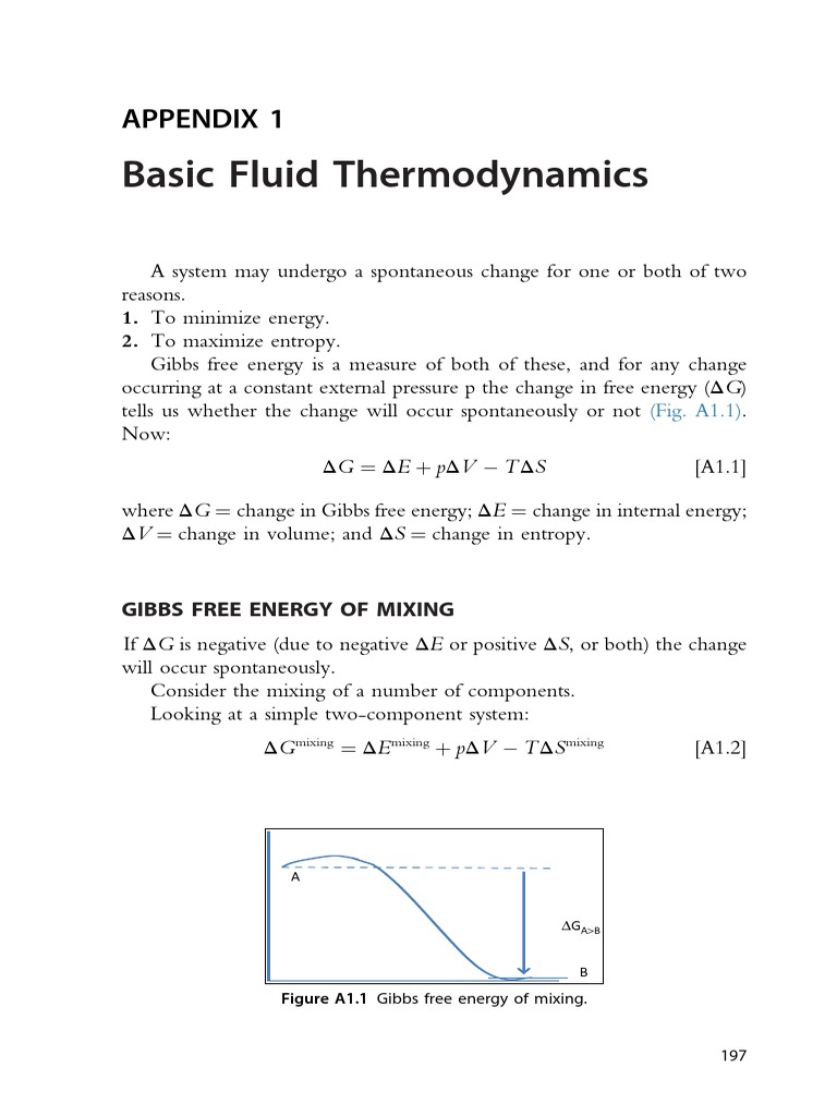 Basic Fluid Thermodynamics: Appendix 1 | PDF | Gibbs Free Energy | Entropy