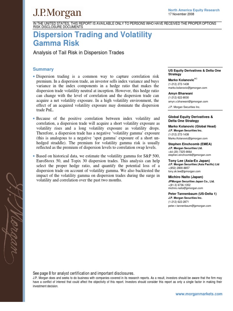 Dispersion Trading and Volatility Gamma Risk | PDF | Greeks (Finance ...
