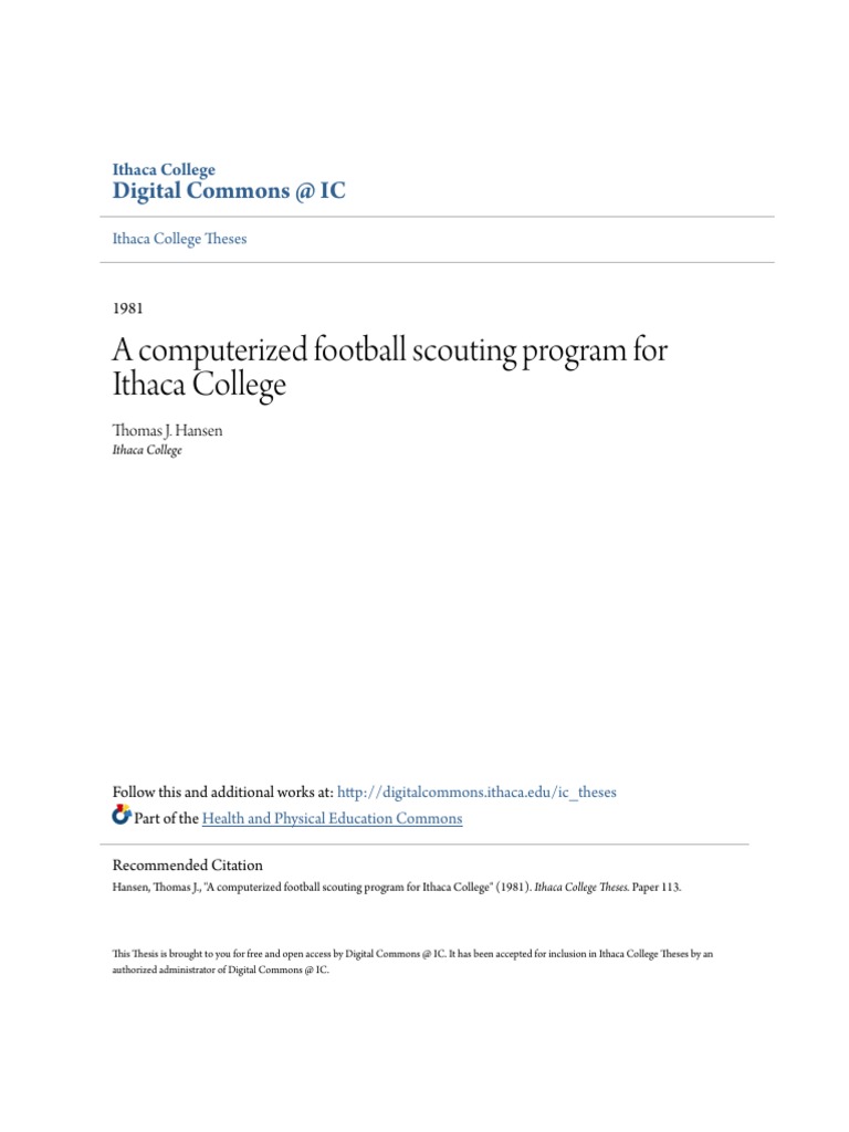 Computerized Football Scouting System | PDF | Thesis | Gridiron Football