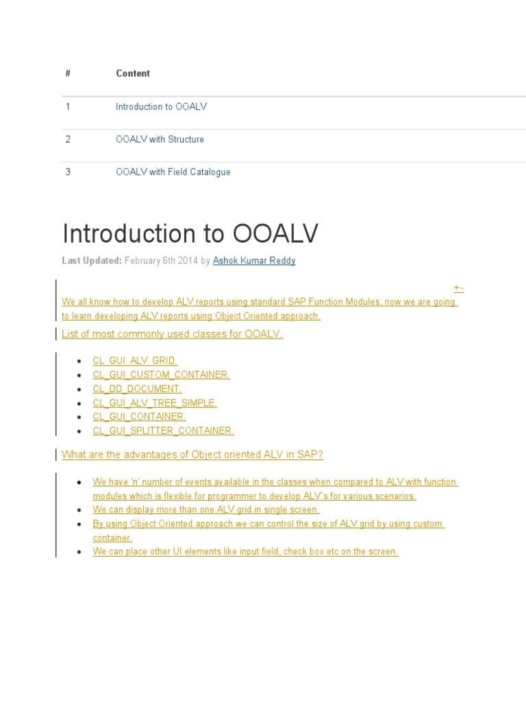 Introduction To OOALV | PDF | User Interface | Class (Computer Programming)