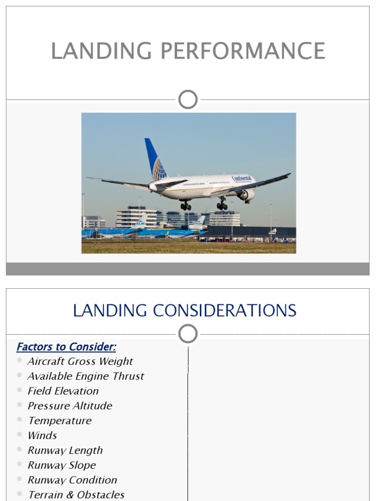 Performance Landing | PDF | Runway | Aviation