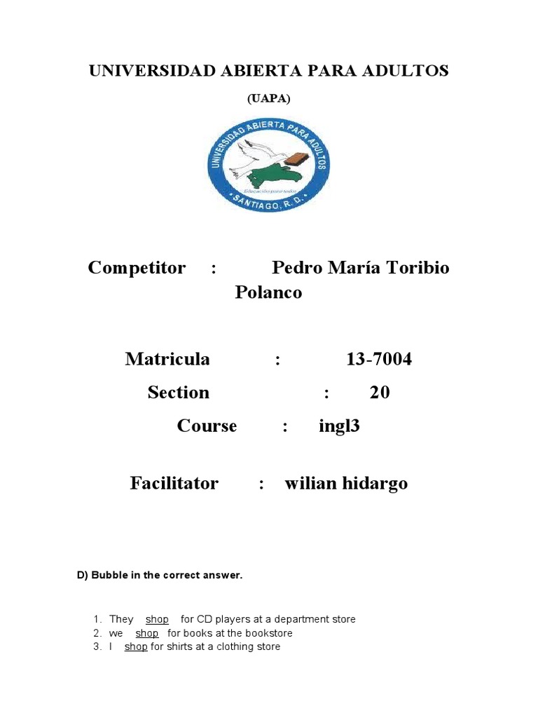 Competitor: Pedro María Toribio Polanco: Universidad Abierta para ...