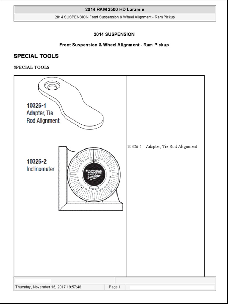 SUSPENSION Front Suspension & Wheel Alignment - Ram Pickup PDF | PDF ...