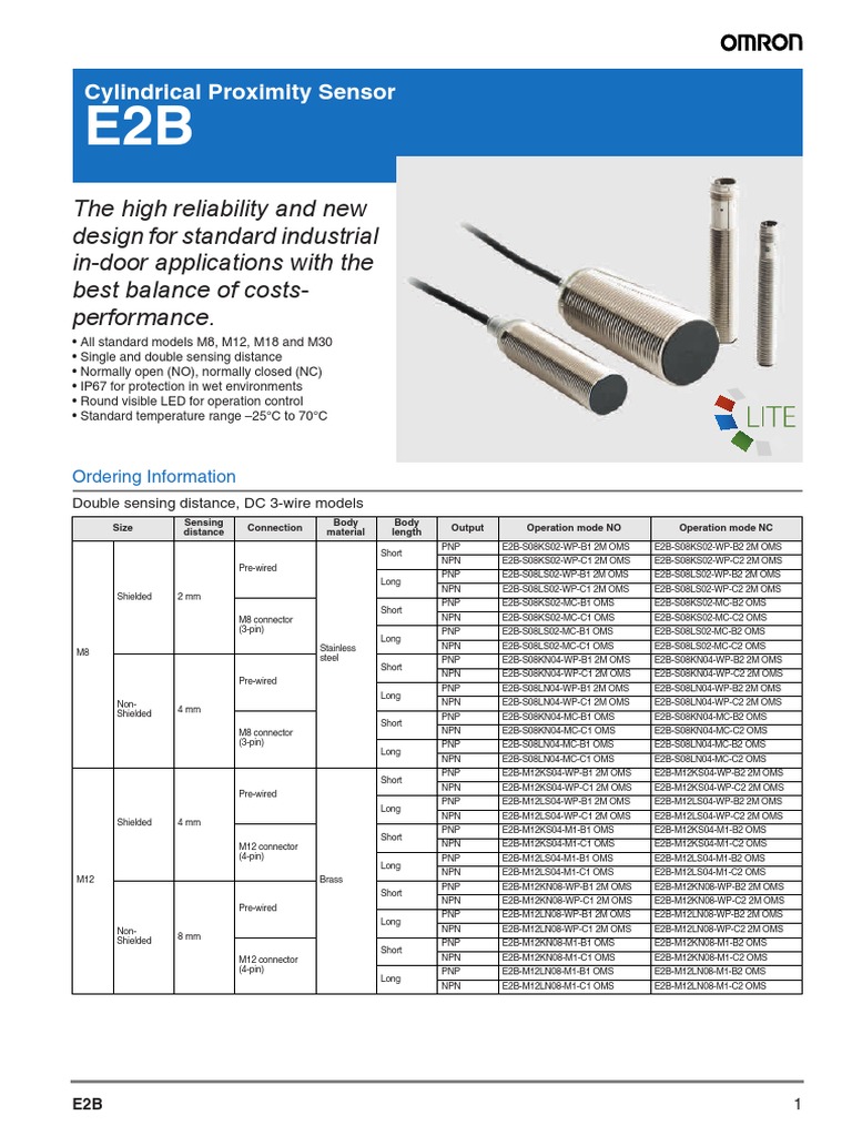 Omron Photocell E2B | PDF | Power Supply | Bipolar Junction Transistor
