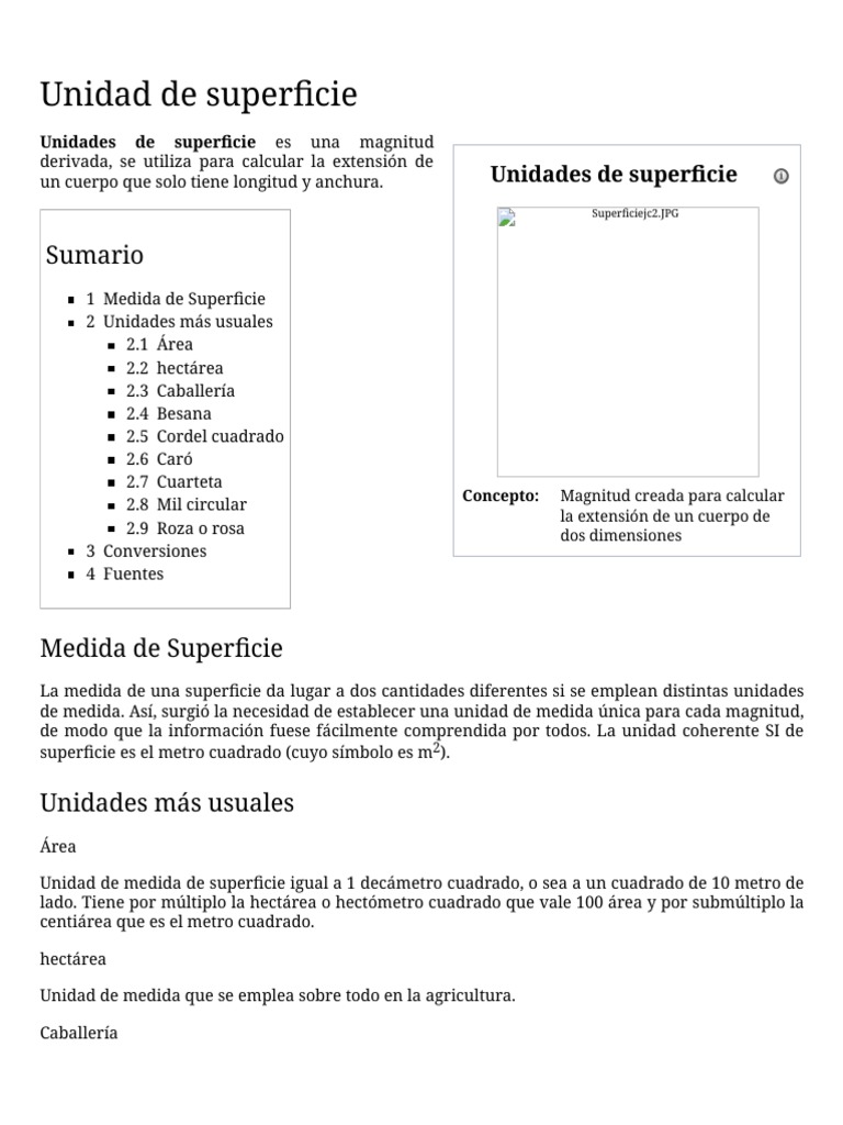 Unidad de Superficie - EcuRed | PDF | Unidades de medida | Notación
