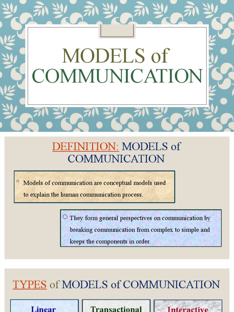 Models of Communication | PDF | Cybernetics | Communication