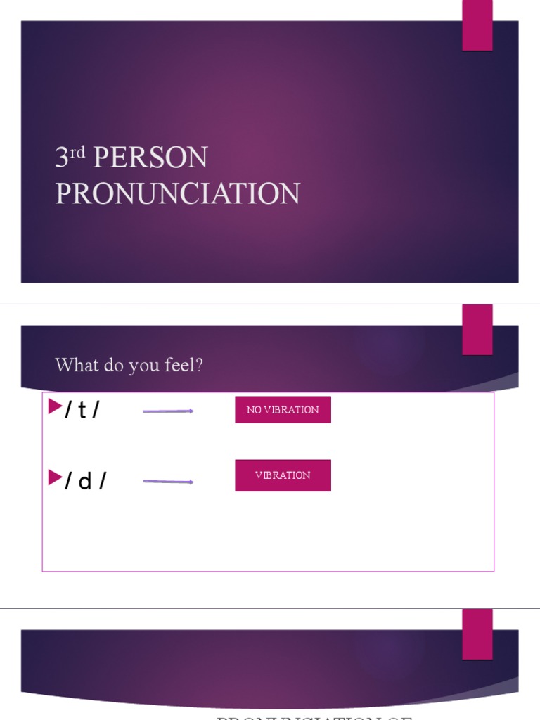 3rd PERSON PRONUNCIATION | PDF | Language Arts & Discipline | Foreign ...
