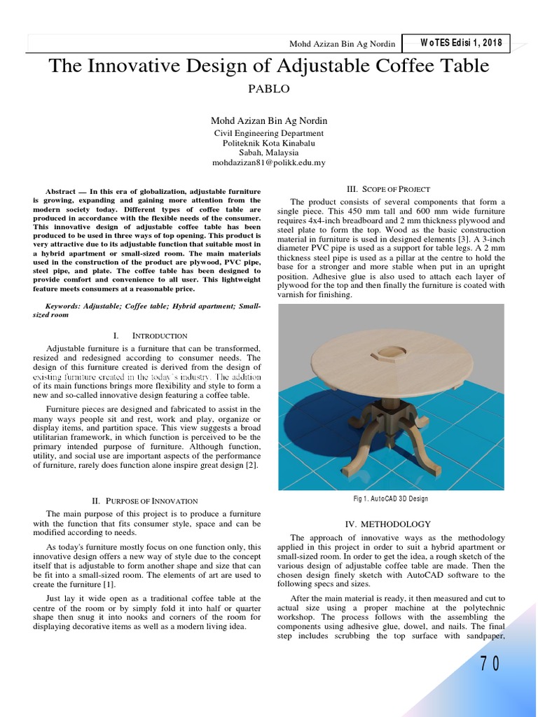 Innovative Adjustable Coffee Table Design | PDF