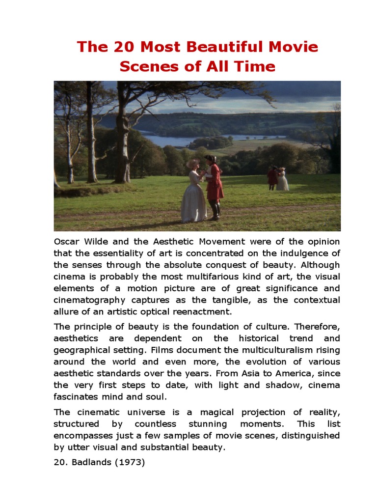 The 20 Most Beautiful Movie Scenes of All Time | PDF | Cinema