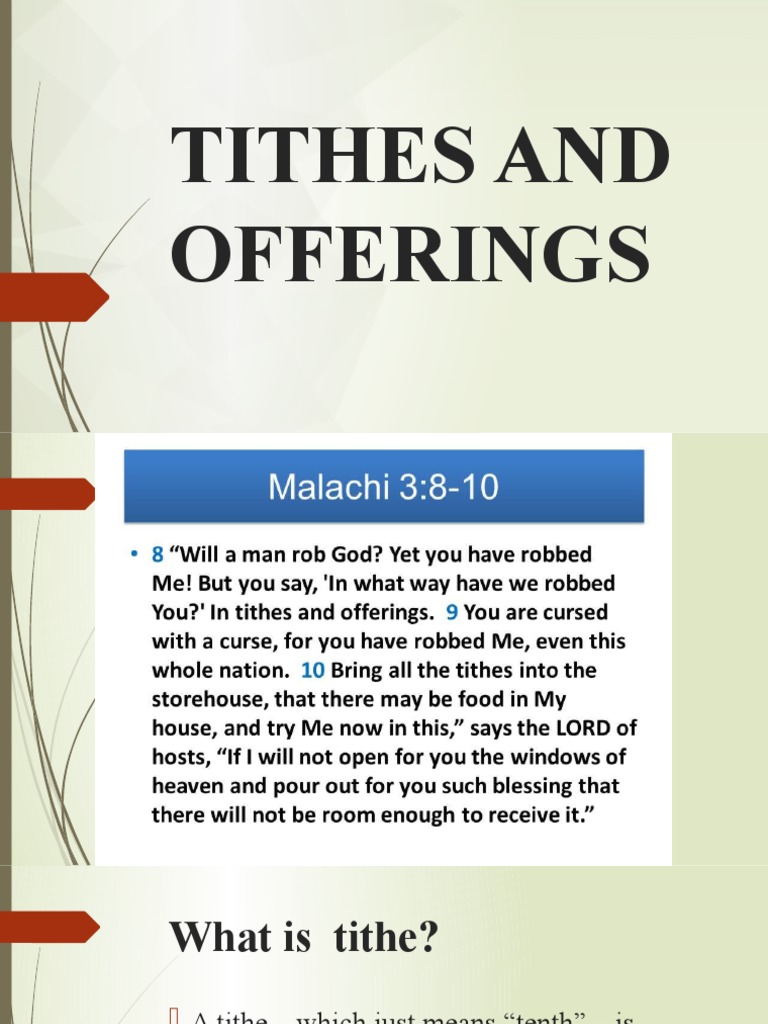 Tithes and Offerings | PDF