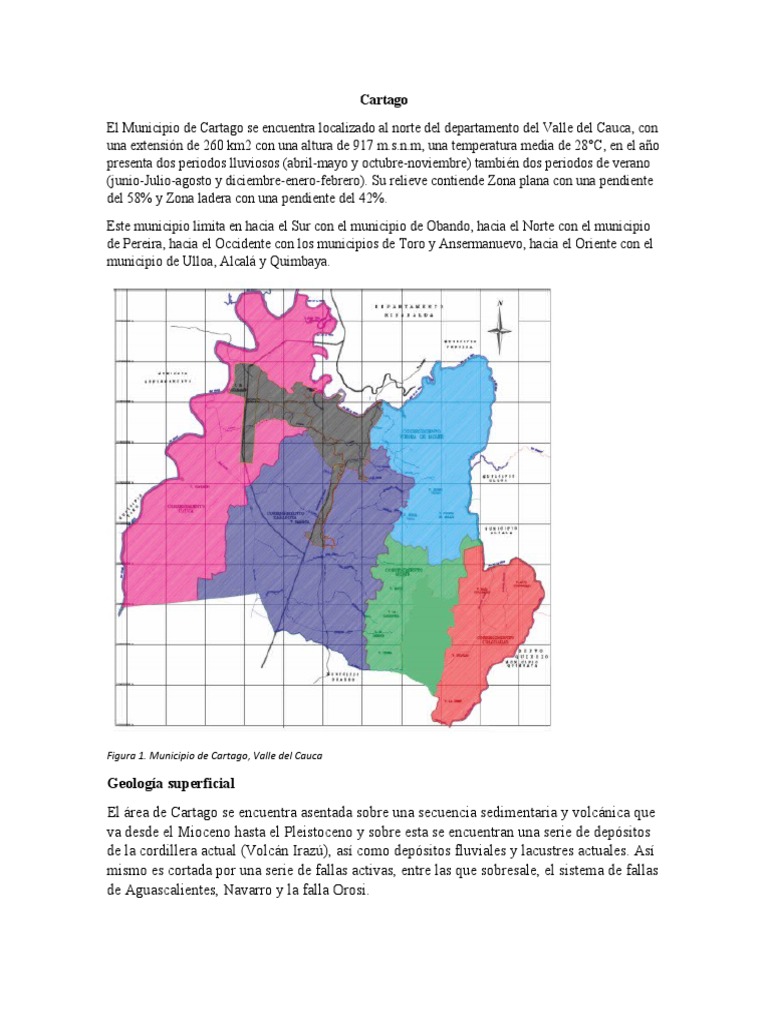 Mapa Geográfico de Cartago, Valle del Cauca | PDF | Viajes y turismo