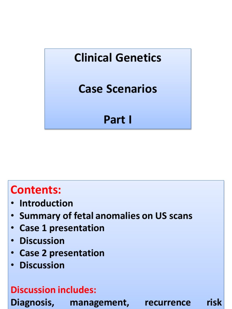 Clinical Genetics Case Scenarios | PDF | Prenatal Development | Pregnancy
