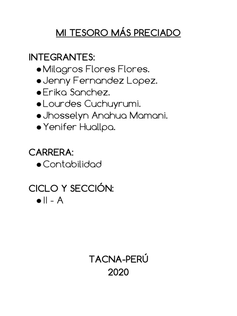 Mis Tesoros Más Preciados | PDF