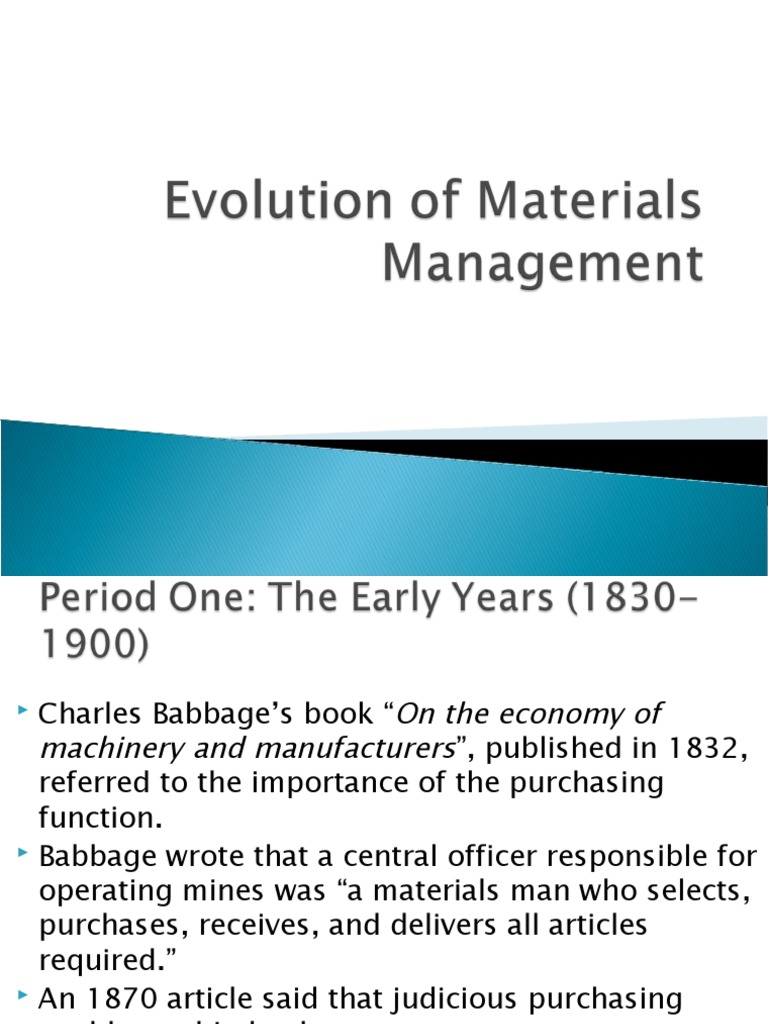 Evolution of Materials Management | PDF | Supply Chain | Economies