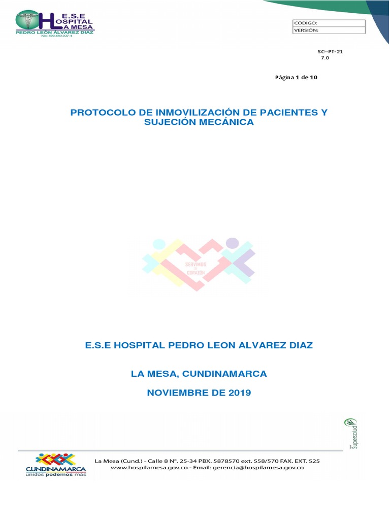 Protocolo de Inmovilizacion Modificado PDF | PDF | Enfermería | Hospital