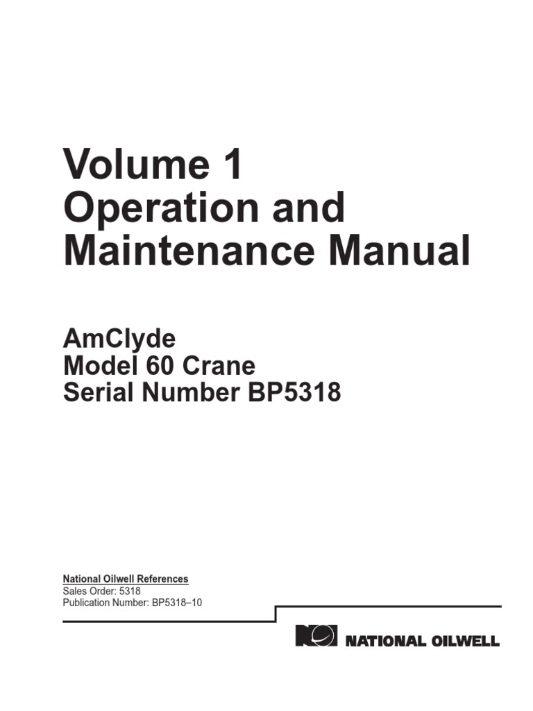 AmClyde Model 60 Crane Manual | PDF | Crane (Machine) | Elevator