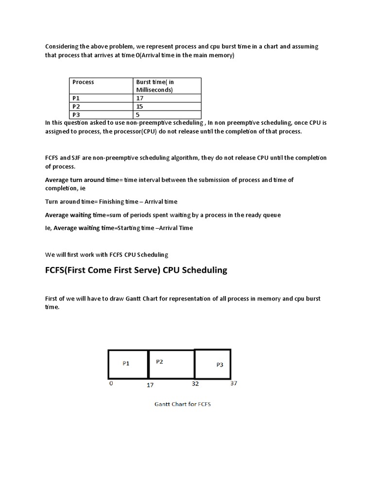 FCFS (First Come First Serve) CPU Scheduling | PDF | Scheduling (Computing) | Systems Engineering