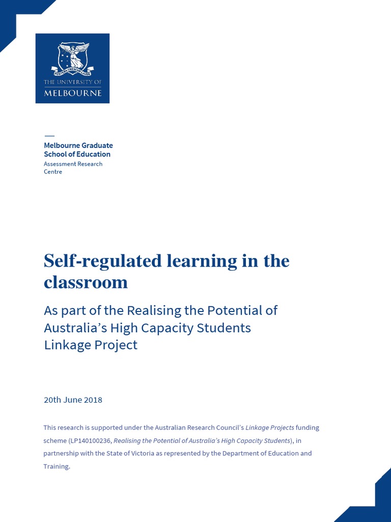 Self Regulated Learning in The Classroom | PDF | Teachers | Motivation