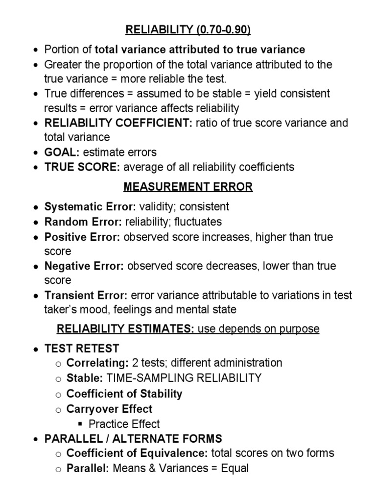 RELIABILITY | PDF | Statistical Analysis | Teaching Mathematics