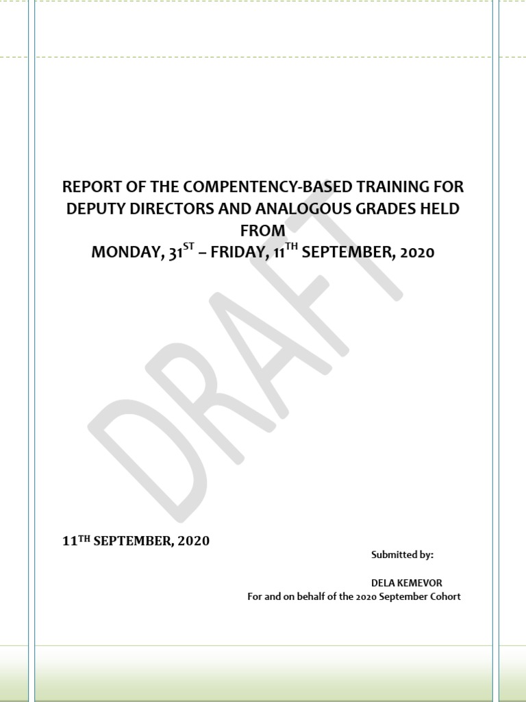 Competency Training Dep. Dir. Report PDF | PDF | Mentorship | Civil Service