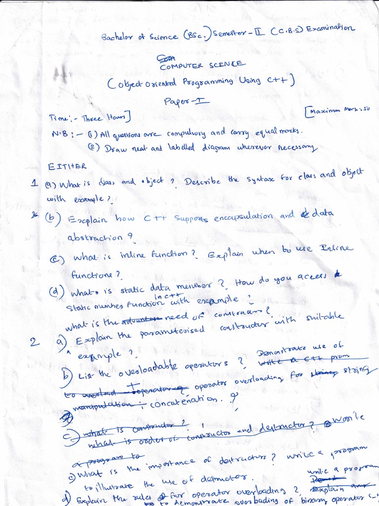 BSC Sem 2 C++ 2020 | PDF